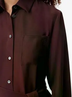 Loewe Belted Silk Blouse - Red