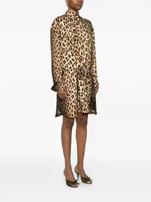 Sportmax Leopard Print Lace Mini Dress