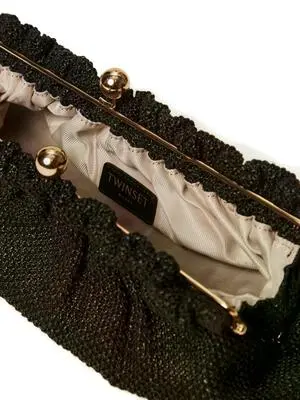 TWINSET Raffia Clutch With Charm Detail