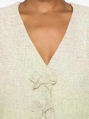 Alessandra Rich Bow-embellished Sequined Jacket - Neutrals