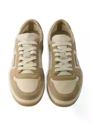 Prada Downtown Re-nylon And Suede Lace-up Sneakers
