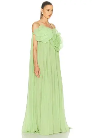 LEO LIN Jaclyn Draped Floor Length Dress