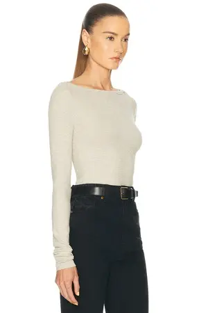Eterne Long Sleeve Boatneck Top