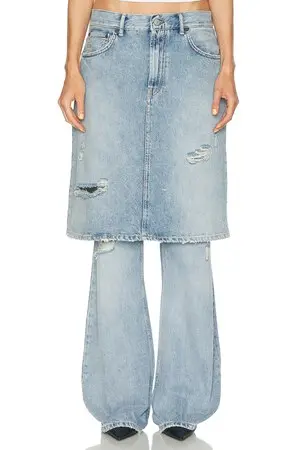 Acne Studios Wide Leg Denim Pant - Light Blue