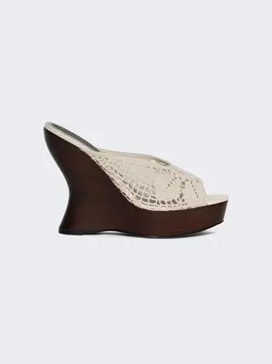 Magda Butrym Wedge Crochet Sandals - White