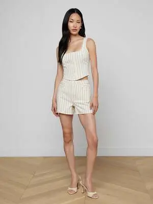 L'Agence Saga Top - Ecru/navy Stripe