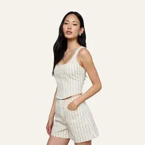 L'Agence Saga Top - Ecru/navy Stripe