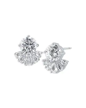 KENNETH JAY LANE Cubic Zirconia Stud Earrings - Silver