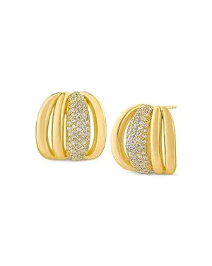 KENNETH JAY LANE Pave Cage Drop Earrings - Gold