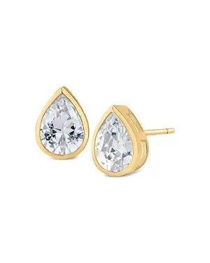 KENNETH JAY LANE Pear Shape Cubic Zirconia Stud Earrings - Gold