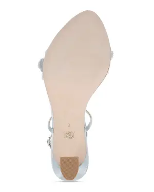 Badgley Mischka Whitney Embellished Sandals - Mist Blue Satin
