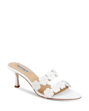Badgley Mischka Watertown Slides - White Leather