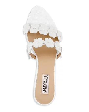 Badgley Mischka Watertown Slides - White Leather