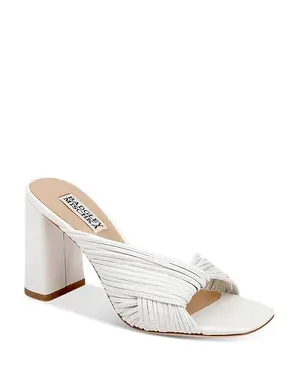 Badgley Mischka Winslow Slides - White Leather