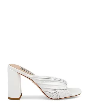 Badgley Mischka Winslow Heeled Slides - White Leather