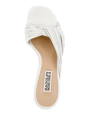 Badgley Mischka Winslow Heeled Slides - White Leather