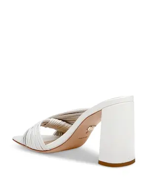 Badgley Mischka Winslow Heeled Slides - White Leather