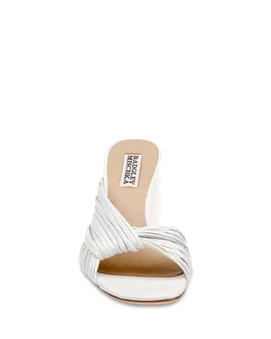Badgley Mischka Winslow Heeled Slides - White Leather