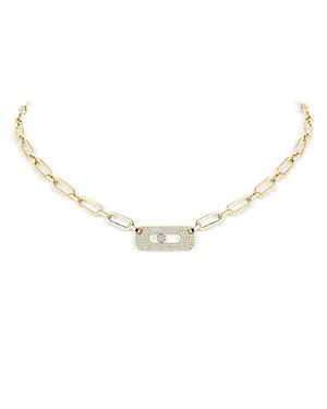 Messika 14k Move Link Diamond Gourmette Necklace - Gold