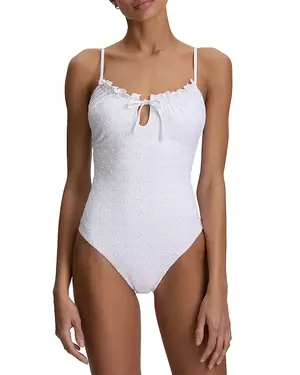Polo Ralph Lauren Keyhole One Piece Swimsuit - White