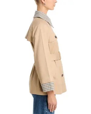 Rails Lucien Plaid Trim Double Breasted Jacket - Sand