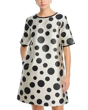 Caroline Rose Talia A-line Dress - Black/ivory