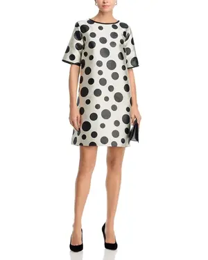 Caroline Rose Talia A-line Dress - Black/ivory