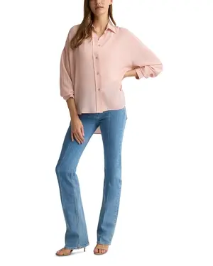 St. John Silk High-low Blouse - Rose Quartz