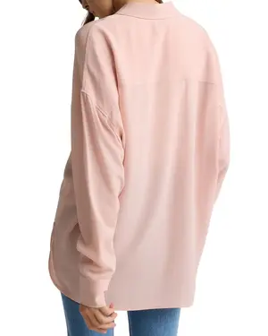 St. John Silk High-low Blouse - Rose Quartz