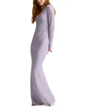 St. John Soft Sequin Knit Gown - Hyacinth