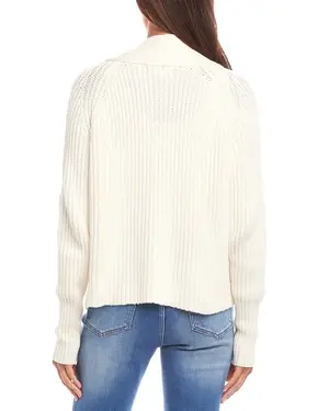 Karen Kane Cropped Cardigan Sweater - Off White