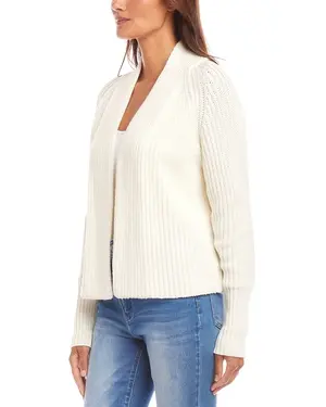 Karen Kane Cropped Cardigan Sweater - Off White