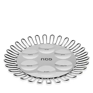 ANNA NEW YORK Coluna Dual Seder Plate - Silver