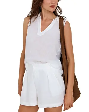 Bella Dahl Sleeveless Linen Pullover - White