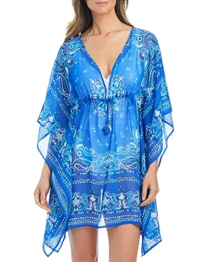BLEU BY ROD BEATTIE Deep V Cover Up Caftan Bleu Depth
