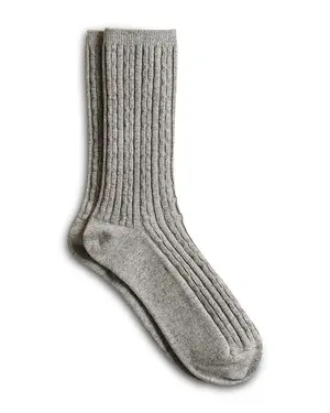 Jenni Kayne Cable Knit Socks Grey