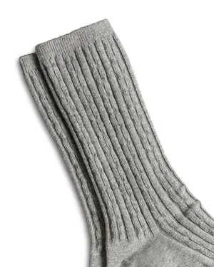 Jenni Kayne Cable Knit Socks - Grey