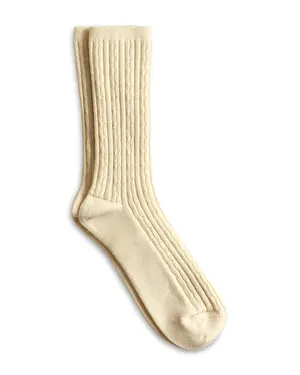 Jenni Kayne Cable Knit Socks - Pale Yellow