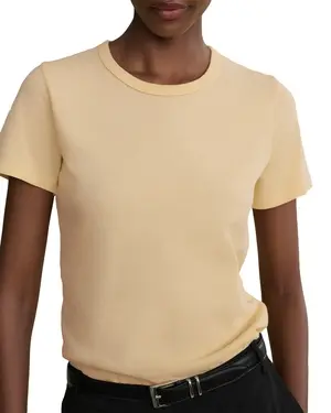 Jenni Kayne Cotton Slim Tee - Pale Yellow