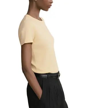 Jenni Kayne Cotton Slim Tee - Pale Yellow