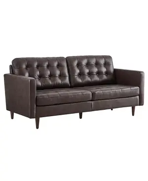 MODWAY Exalt Tufted Leather Sofa - Brown
