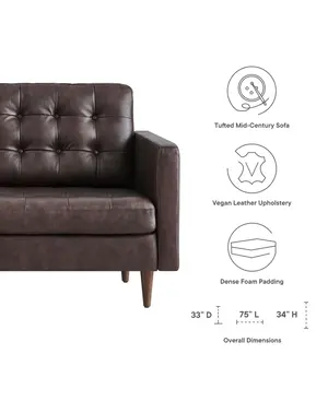 MODWAY Exalt Tufted Leather Sofa