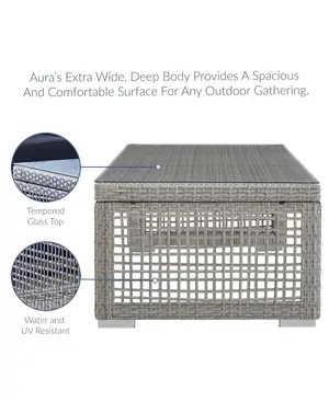 MODWAY Aura Rattan Outdoor Patio Coffee Table