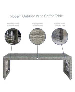 MODWAY Aura Rattan Outdoor Patio Coffee Table