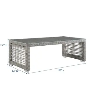 MODWAY Aura Rattan Outdoor Patio Coffee Table