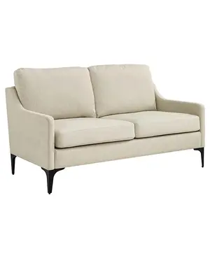 MODWAY Corland Upholstered Fabric Loveseat - Beige
