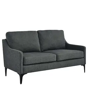MODWAY Corland Upholstered Fabric Loveseat - Charcoal