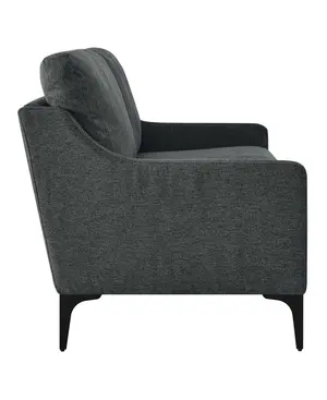 MODWAY Corland Upholstered Fabric Loveseat - Charcoal