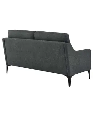 MODWAY Corland Upholstered Fabric Loveseat - Charcoal