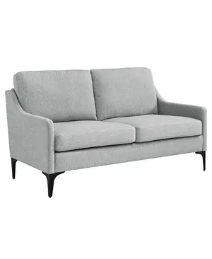 MODWAY Corland Upholstered Fabric Loveseat - Light Gray
